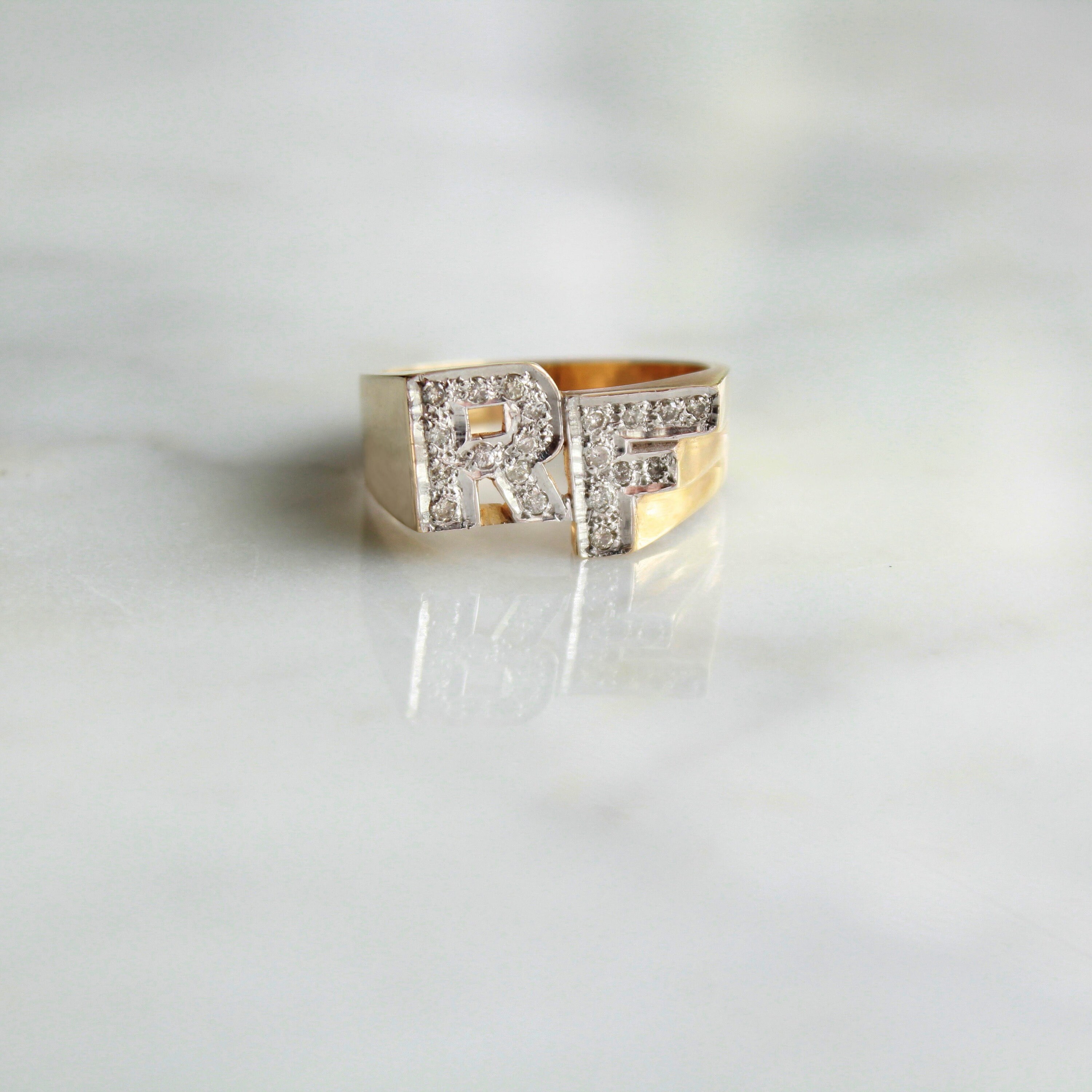 Men's Initial Ring - Etsy