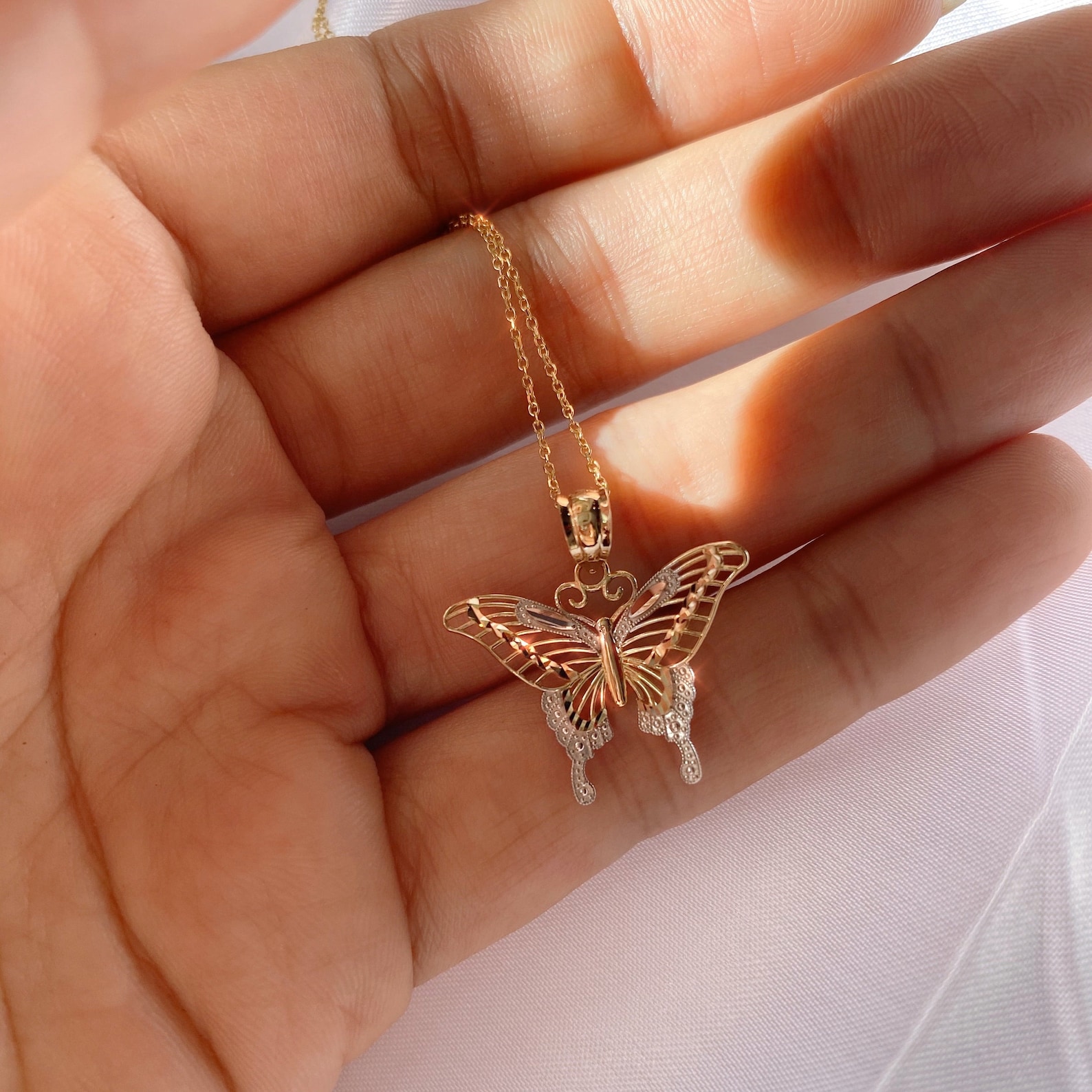Gold Butterfly Necklace - Etsy