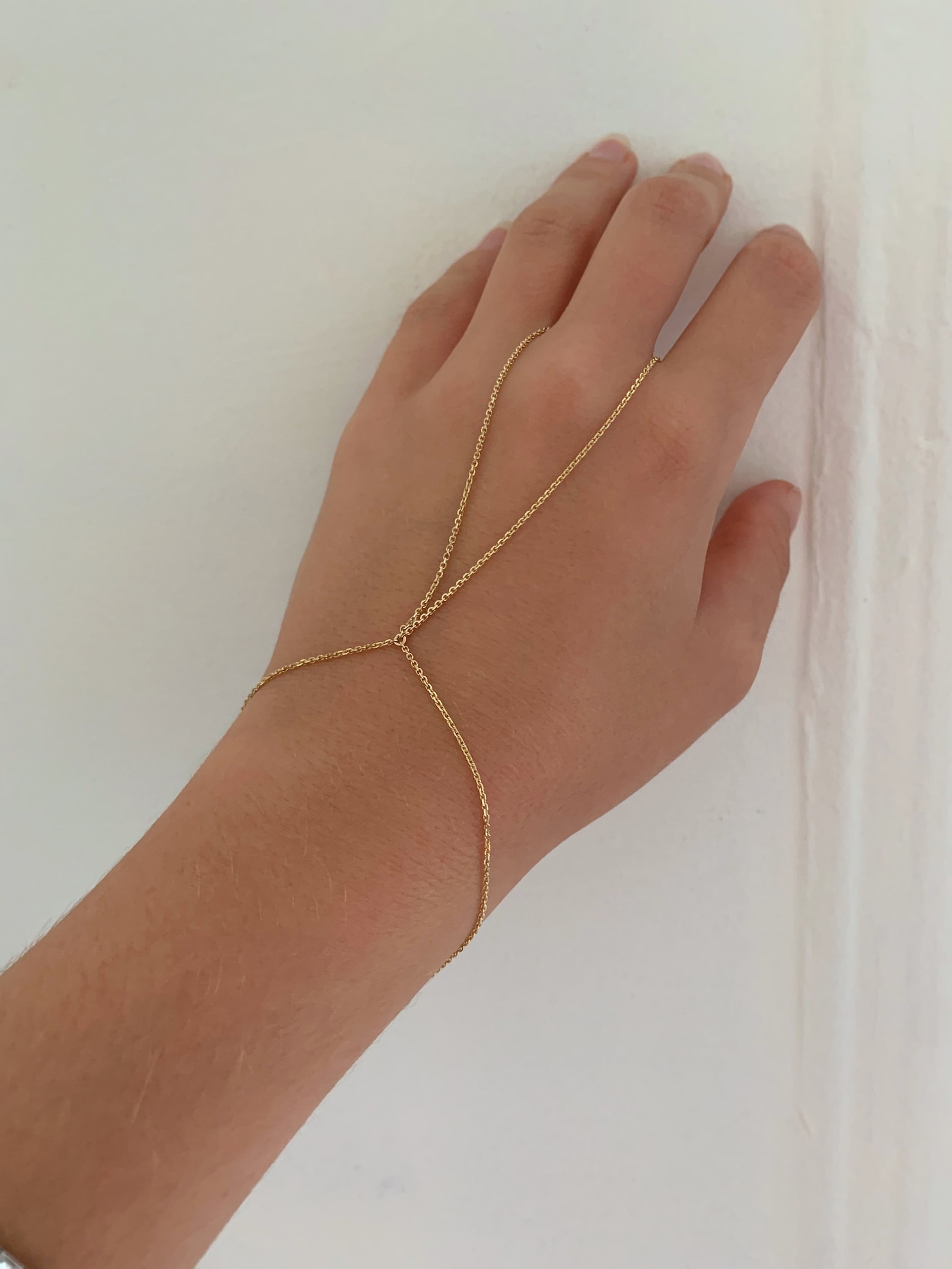 14k Solid Gold Hand Chain - Etsy