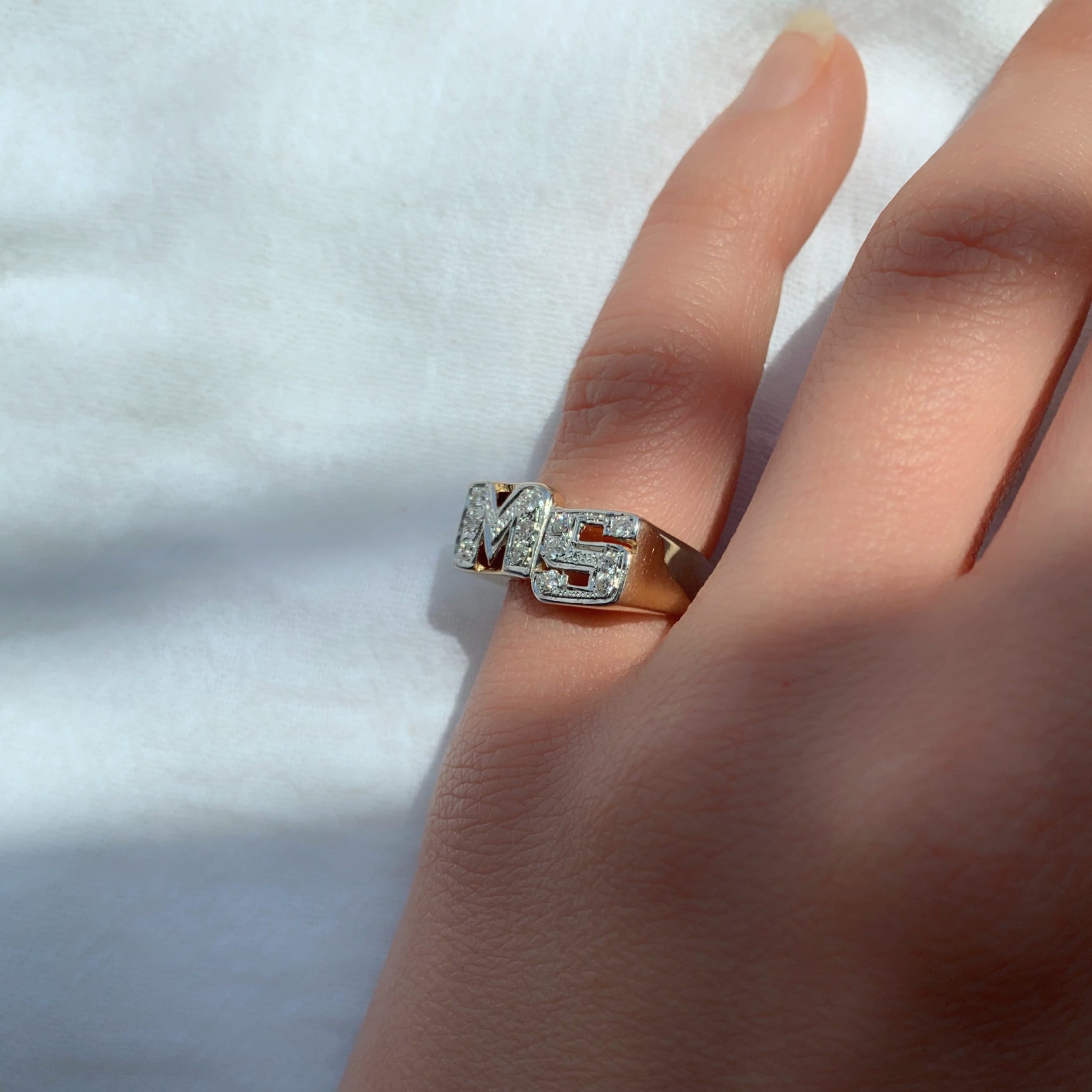 Men's Initial Ring - Etsy