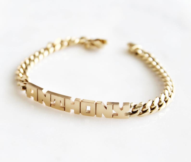 Block Name Bracelet - Etsy