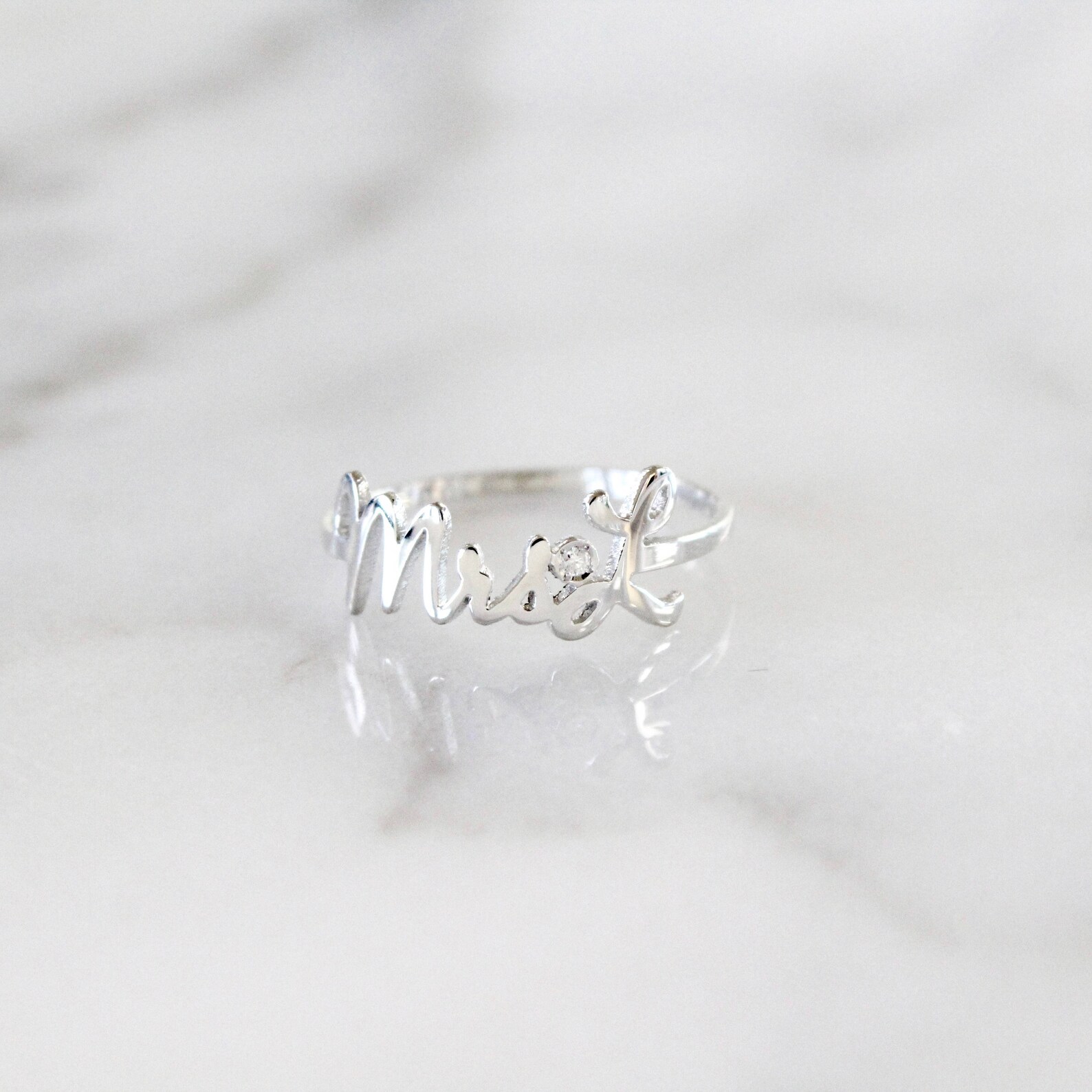 MRS Wedding Band/Name Ring | Etsy