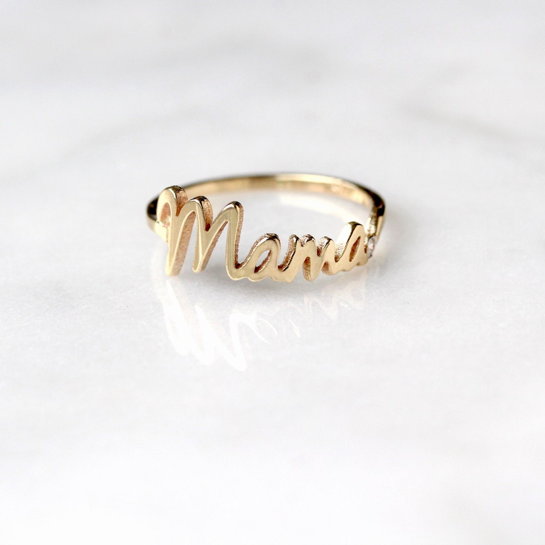 MAMA Diamond Ring - Etsy