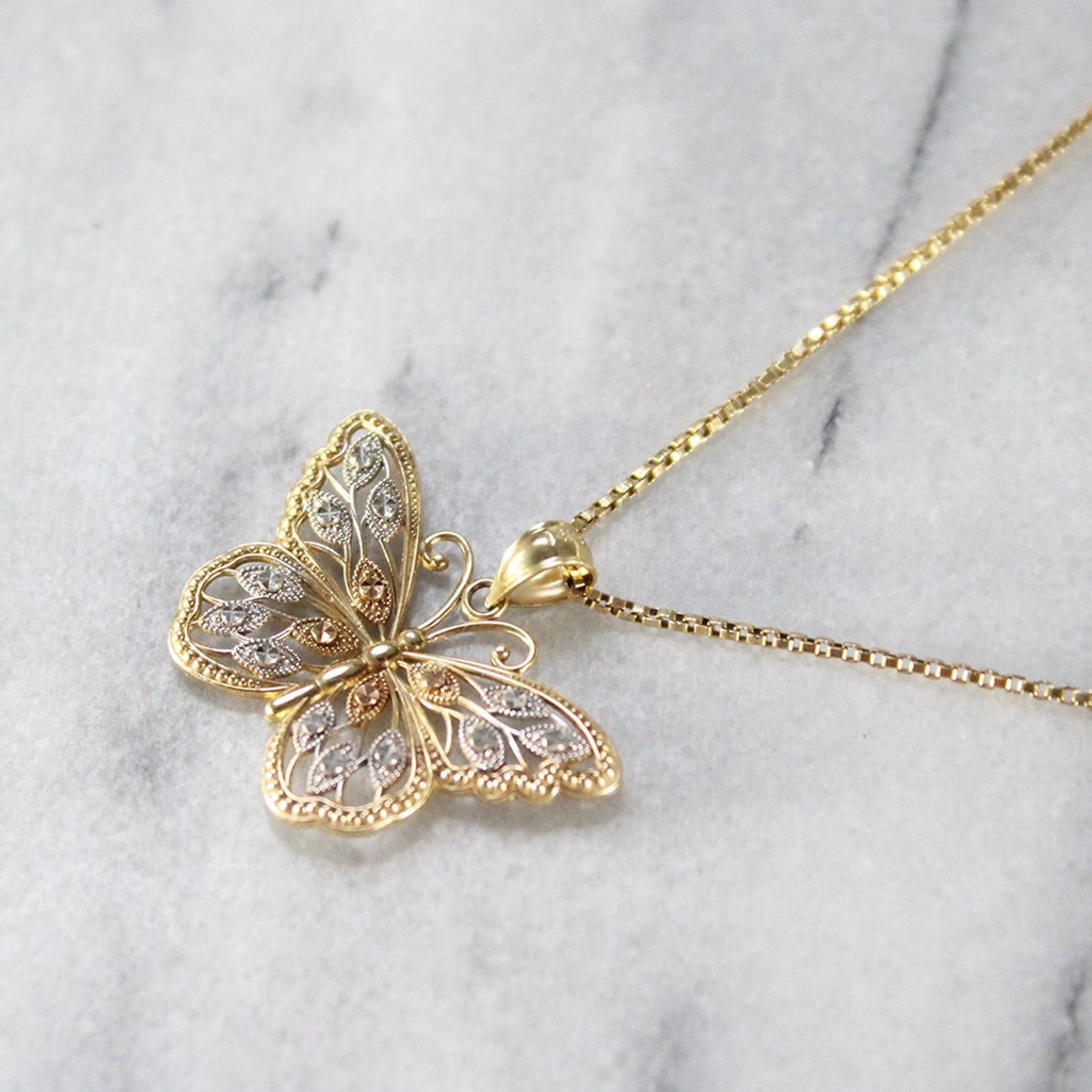 Gold Butterfly Necklace - Etsy