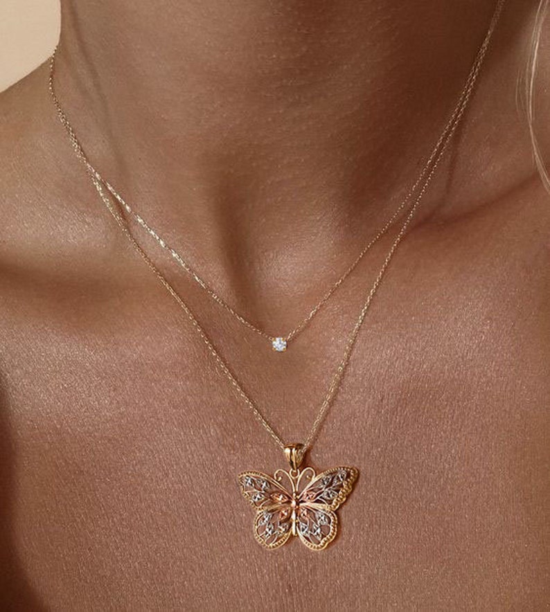 Gold Butterfly Necklace - Etsy