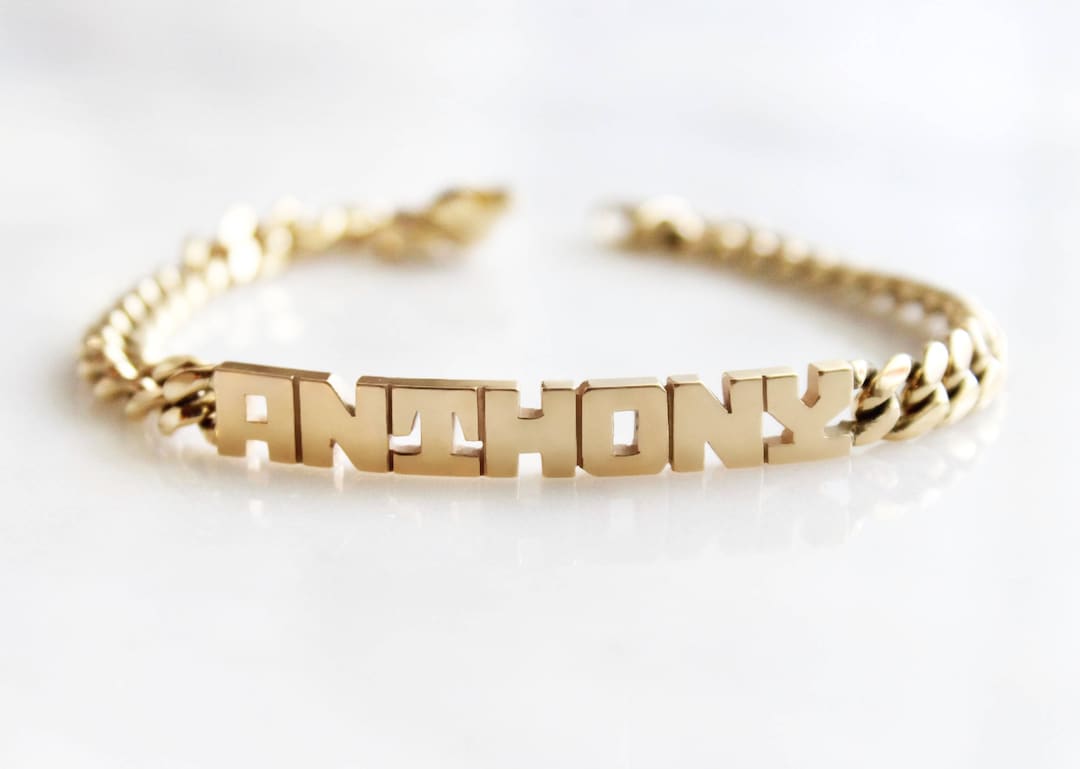 Block Name Bracelet - Etsy