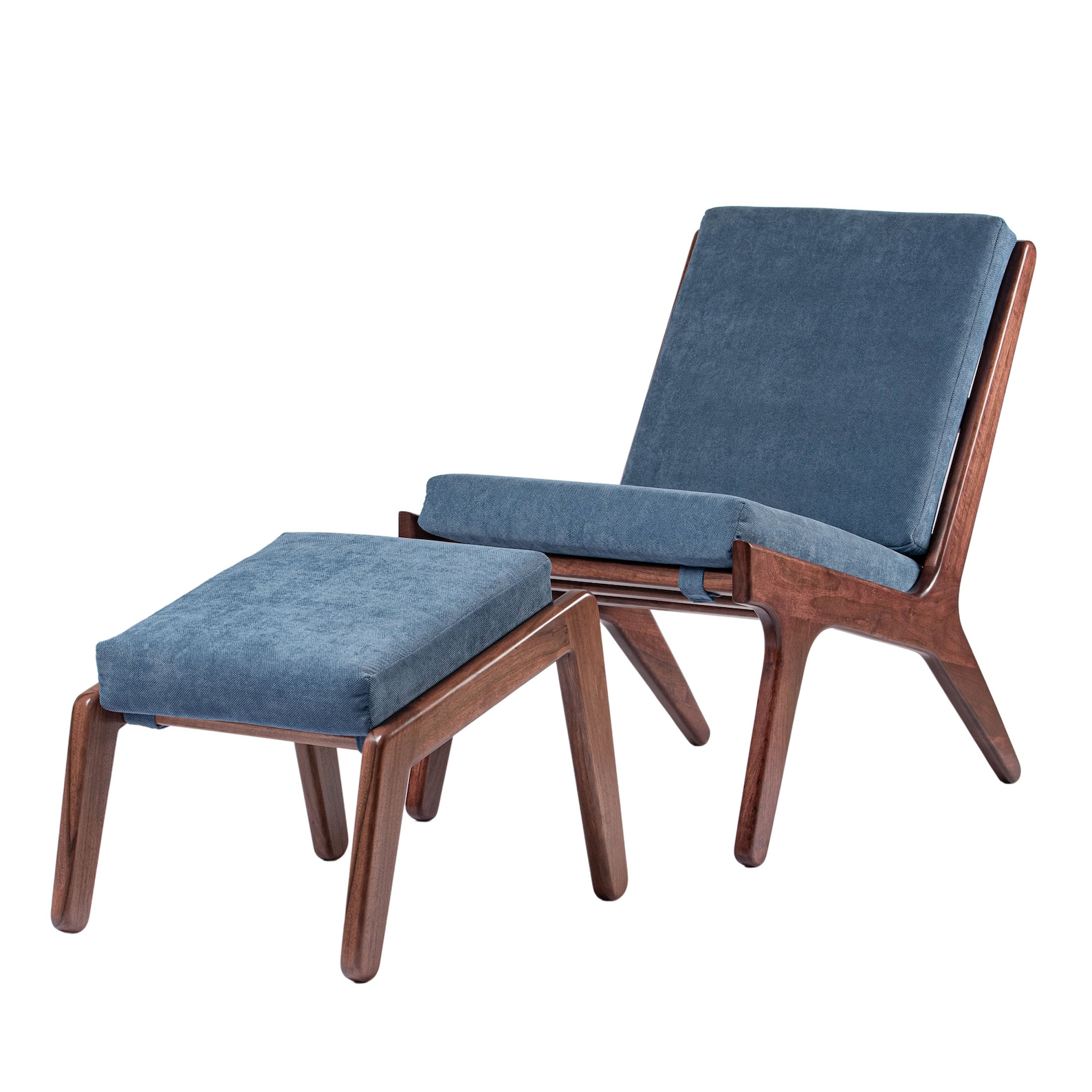 Hardwood Lounge Chair With Footrest "sydney": Oak or Walnut Frame - Etsy