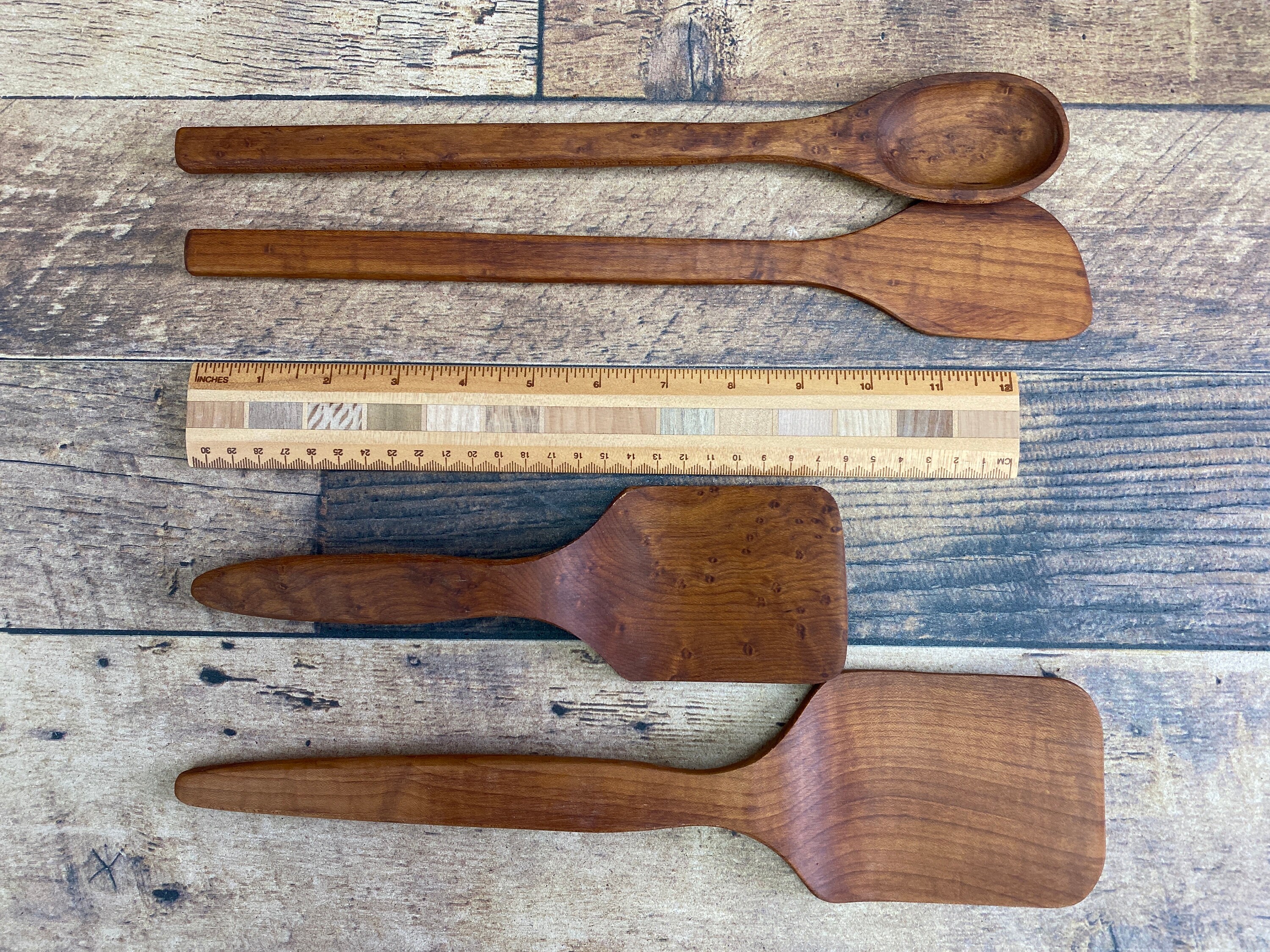 Wooden Kitchen Utensils Set - Large Flipper, Small Flipper, Cooking ...