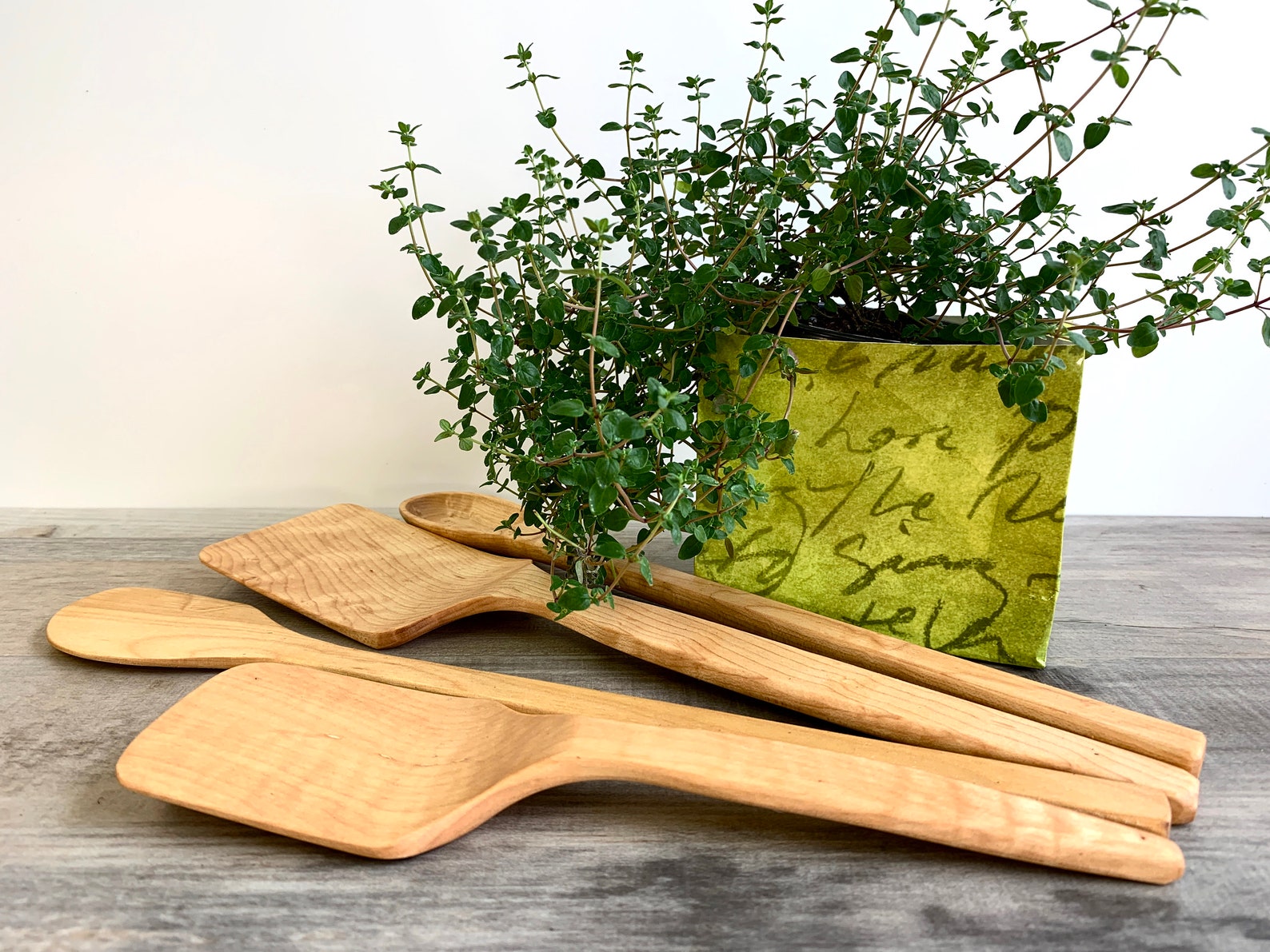 Wooden Kitchen Utensils Set Large Flipper Small Flipper - Etsy