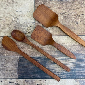 Wooden Kitchen Utensils Set - Large Flipper, Small Flipper, Cooking ...