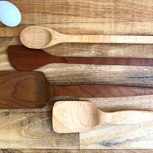 Wooden Kitchen Utensils Set Large Flipper Small Flipper | Etsy
