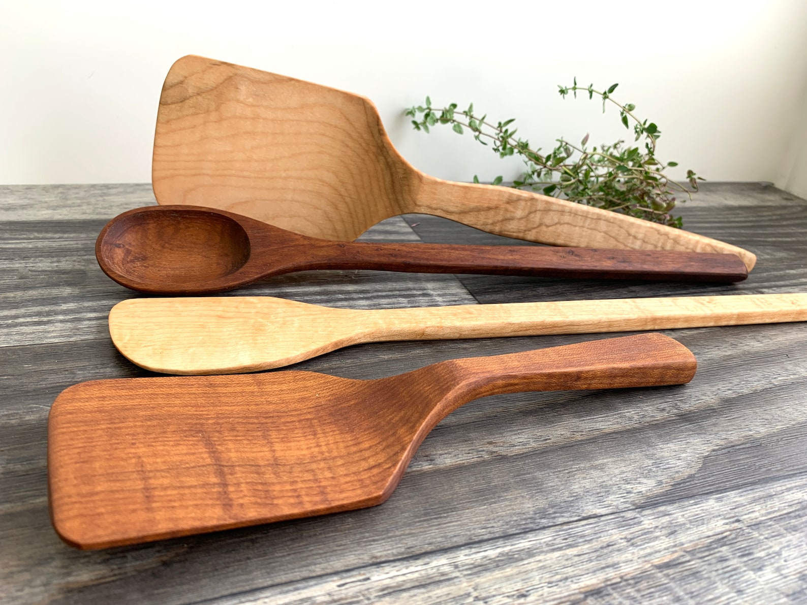 Wooden Kitchen Utensils Set Large Flipper Small Flipper | Etsy