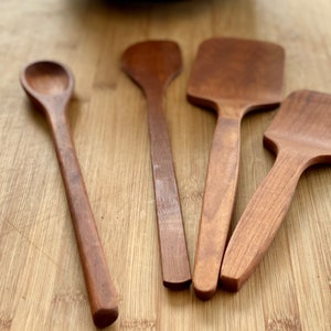 Wooden Kitchen Utensils Set - Large Flipper, Small Flipper, Cooking ...