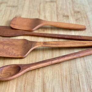 Wooden Kitchen Utensils Set - Large Flipper, Small Flipper, Cooking ...