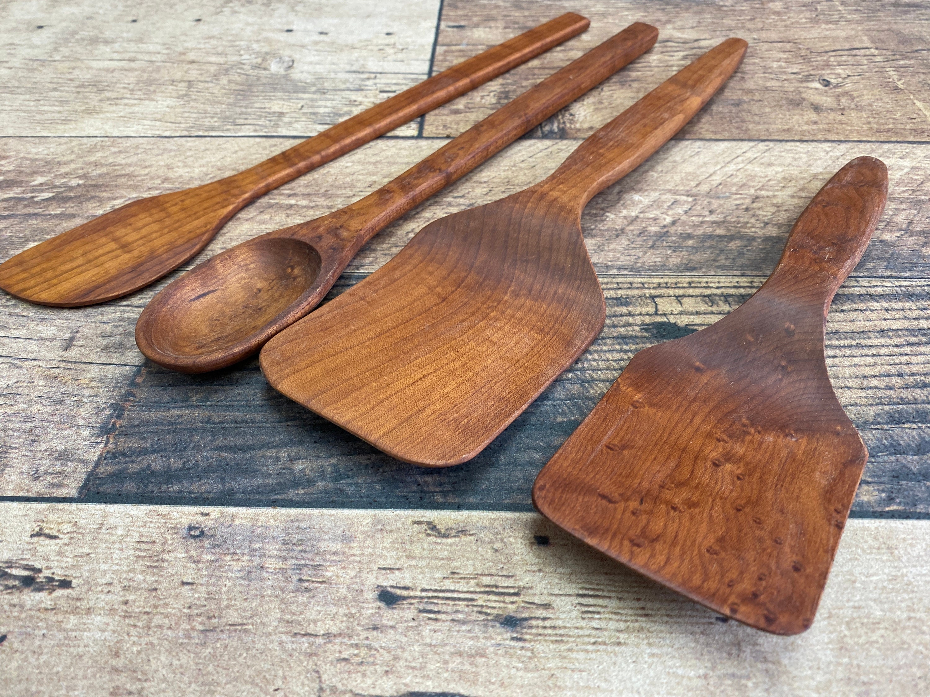 Wooden Kitchen Utensils Set - Large Flipper, Small Flipper, Cooking ...