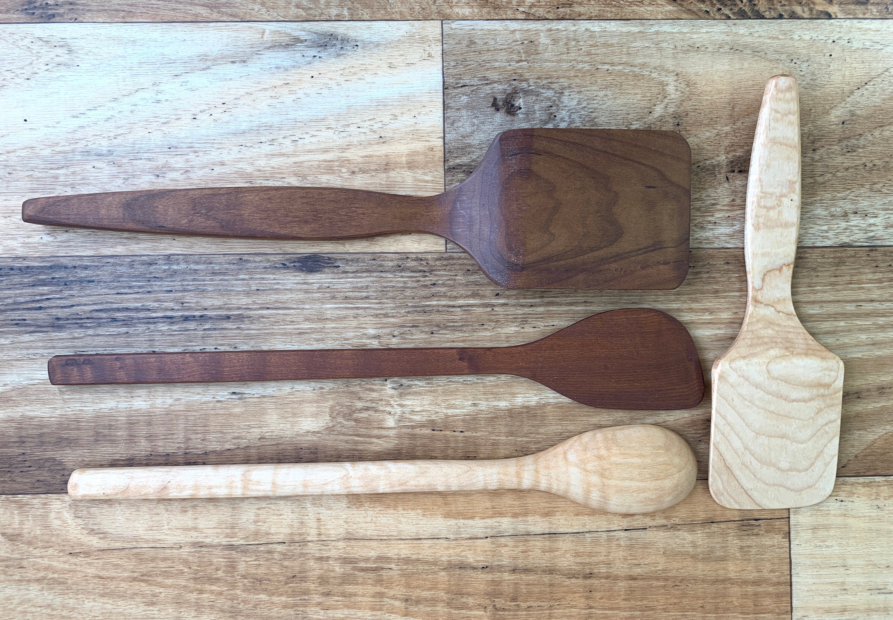 Wooden Kitchen Utensils Set Large Flipper Small Flipper | Etsy