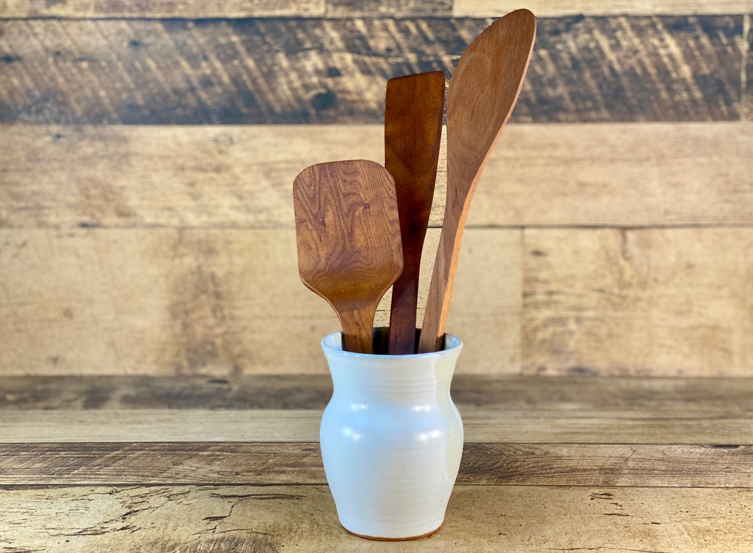Wooden Kitchen Utensils Set - Flipper, Curved Edge Spatula, Straight ...