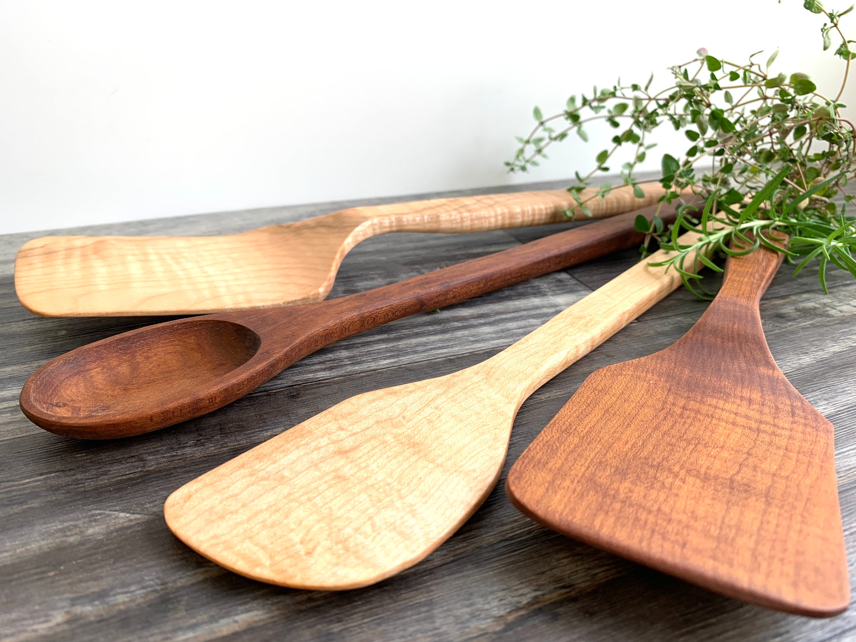 Wooden Kitchen Utensils Set Large Flipper Small Flipper | Etsy