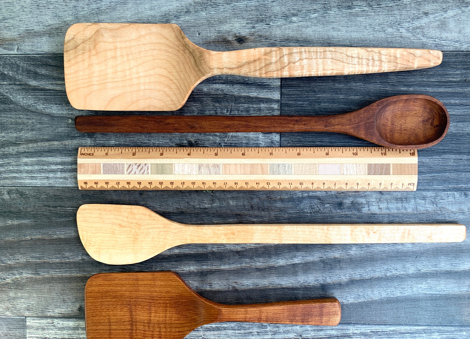 Wooden Kitchen Utensils Set Large Flipper Small Flipper | Etsy