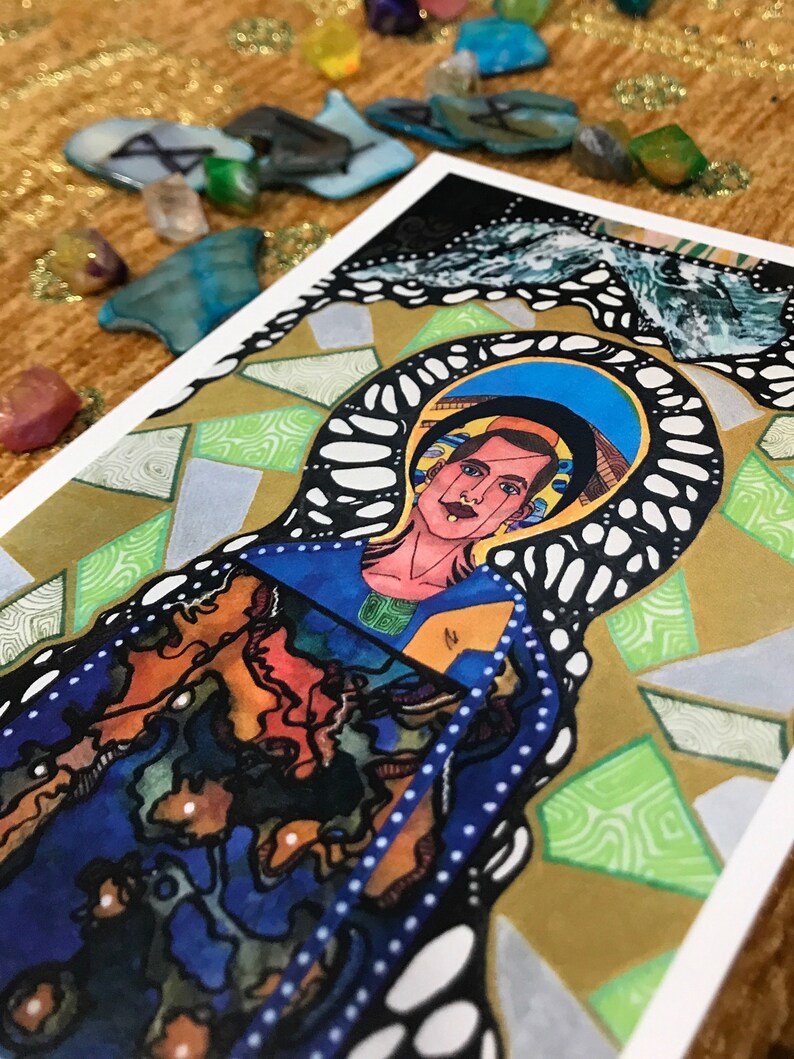 Patron of Transition Art Print Queer Art Mythic Art Queer Pride Art ...