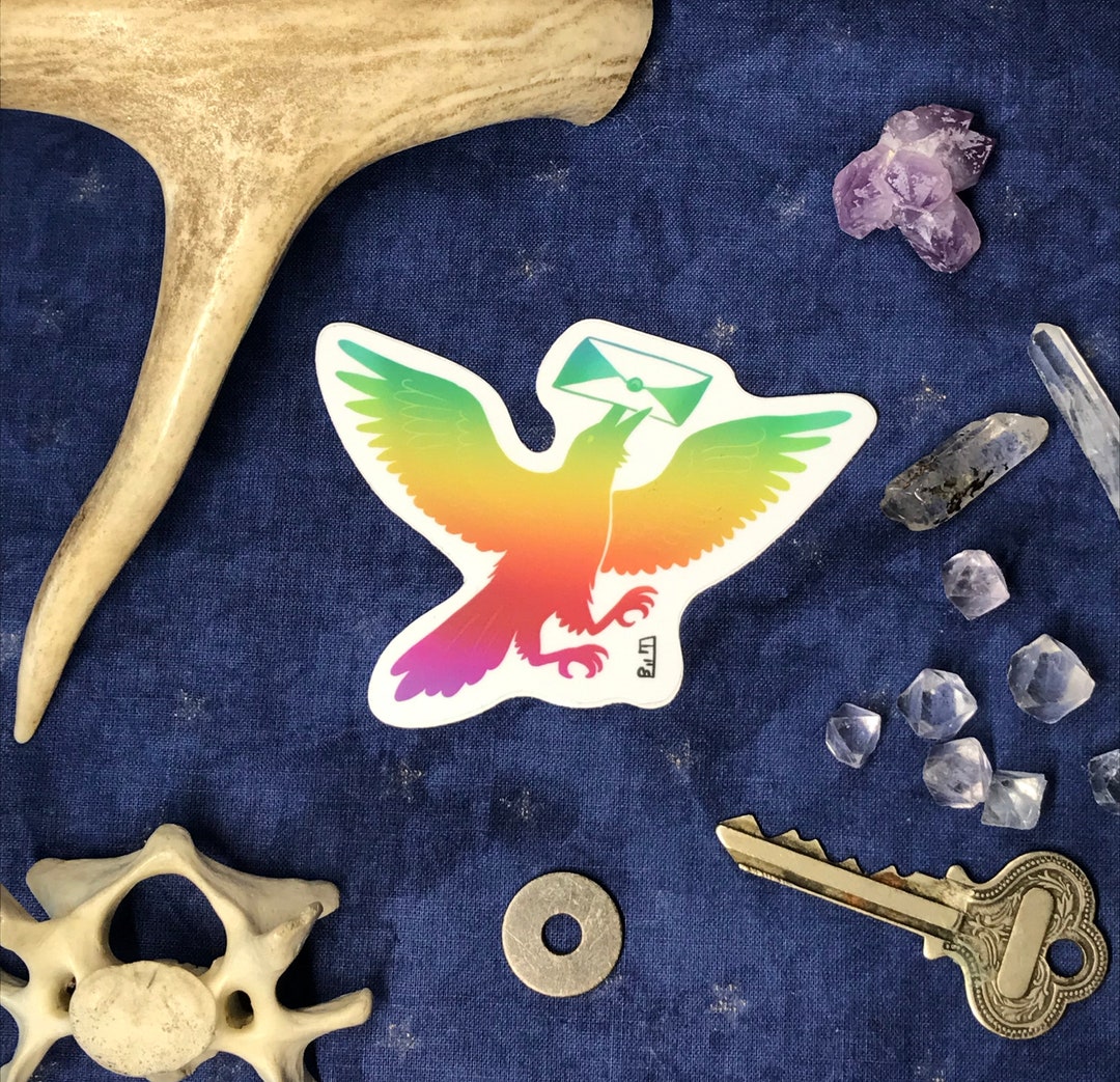 Rainbow Raven Sticker | Vinyl Sticker | Witchy Sticker | Queer Art ...
