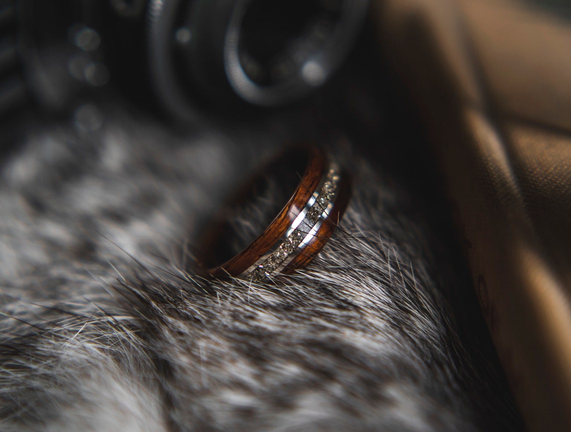 Mens Wedding Band "the Rsg" Made From Santos Rosewood, Silver and ...