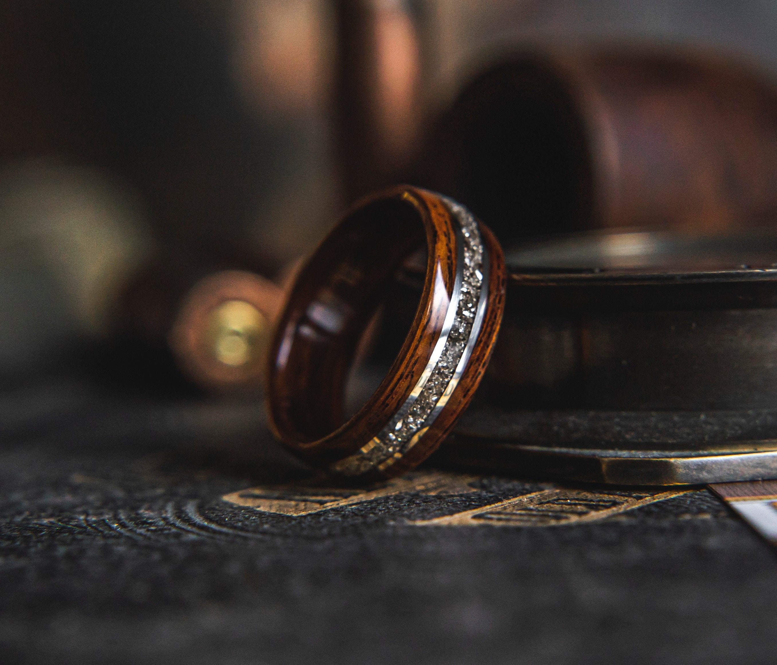 Mens Wedding Band "the Rsg" Made From Santos Rosewood, Silver and ...