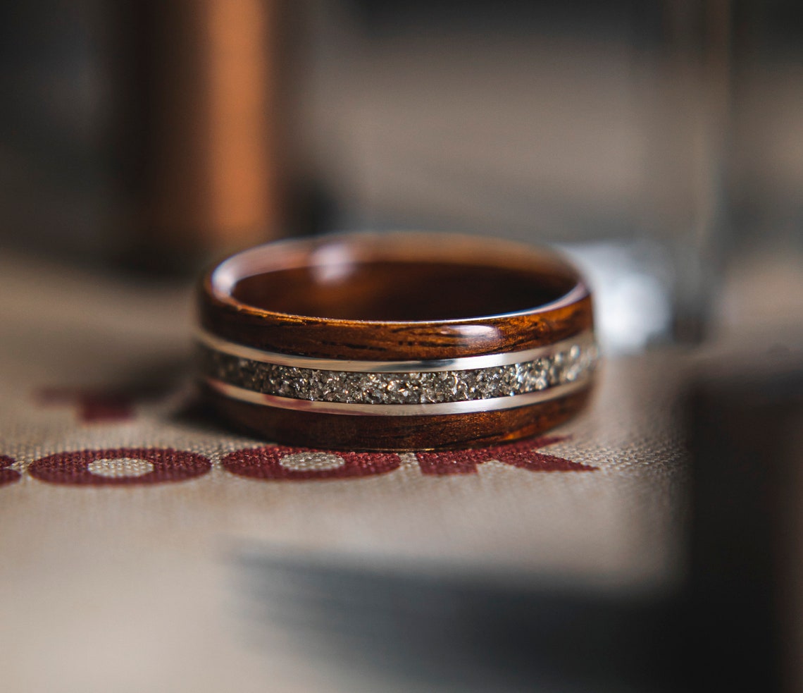 Mens Wedding Band "the Rsg" Made From Santos Rosewood, Silver and ...