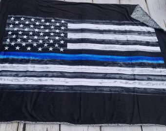 Blue Line Blanket - Etsy