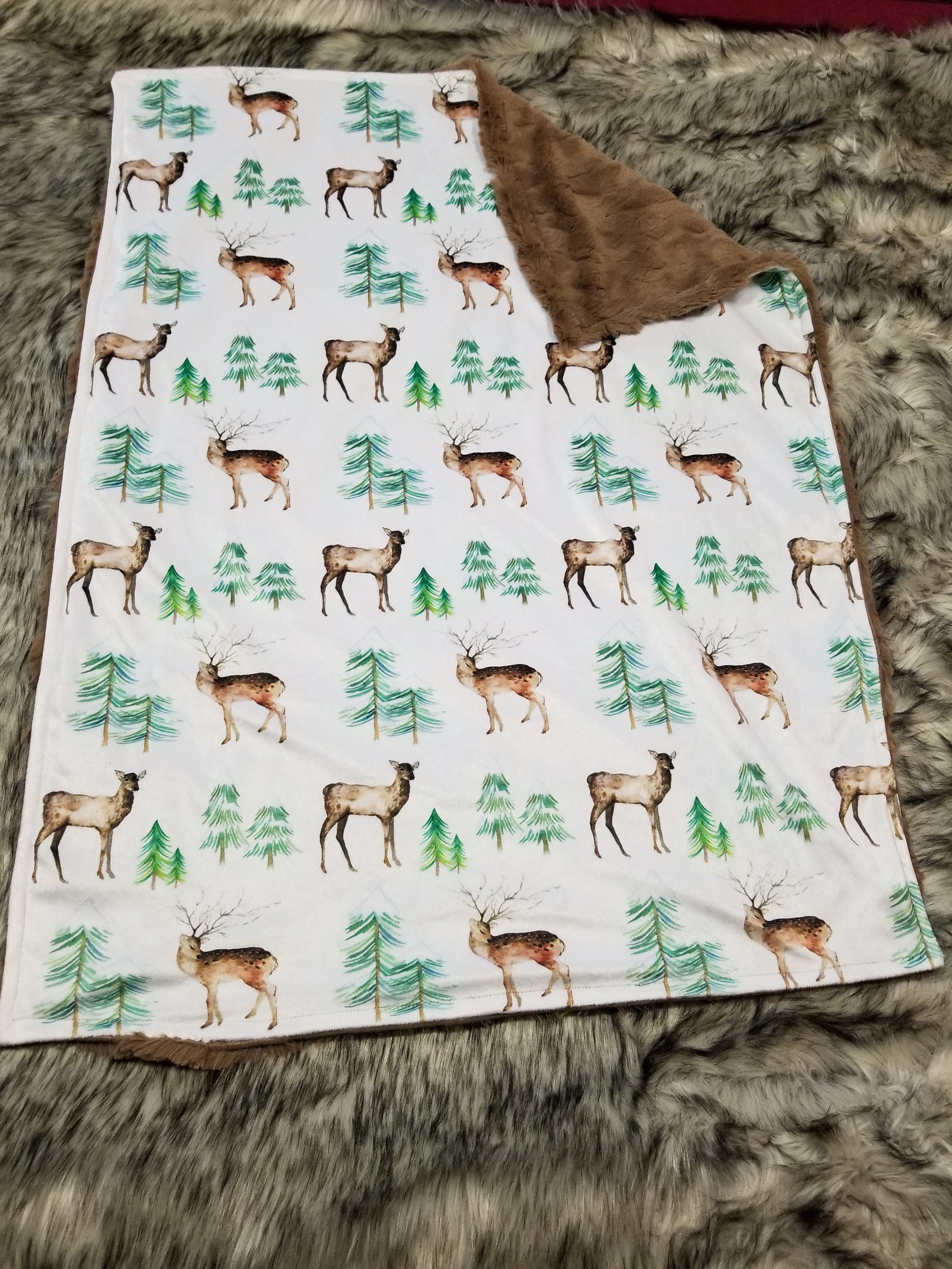 Elk Blanket-woodland Blanket-tree Blanket-woodland - Etsy Singapore