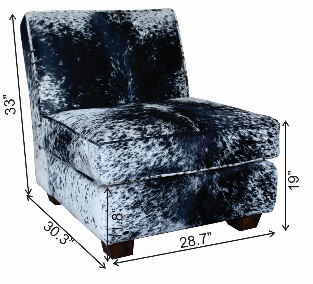 Modern Cowhide Lounge Chair Salt Pepper Black - Etsy