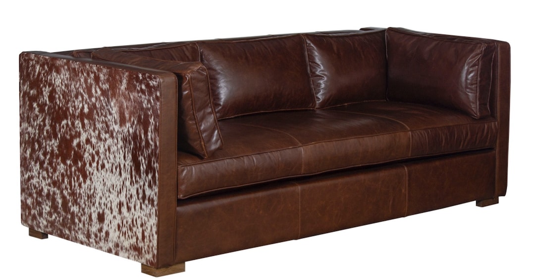 Modern Ranch - Sofa - Scottsdale Collection - Leather + Cowhide #1 - Etsy