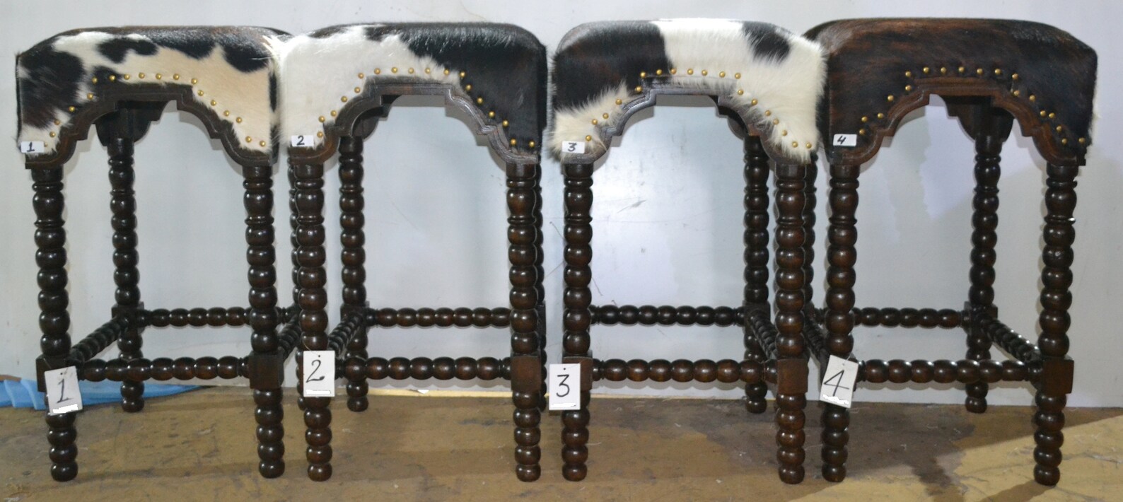 Bobbin Leg Cowhide Counter Stool Cowhide Counter Barstool - Etsy