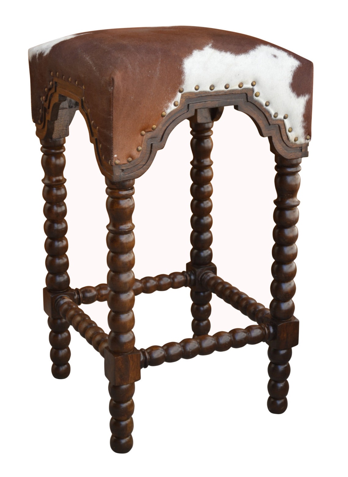 Bobbin Leg Cowhide Counter Stool Cowhide Counter Barstool - Etsy