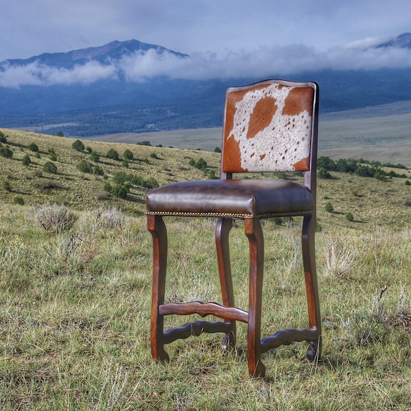 Round Cowhide Stool - Etsy