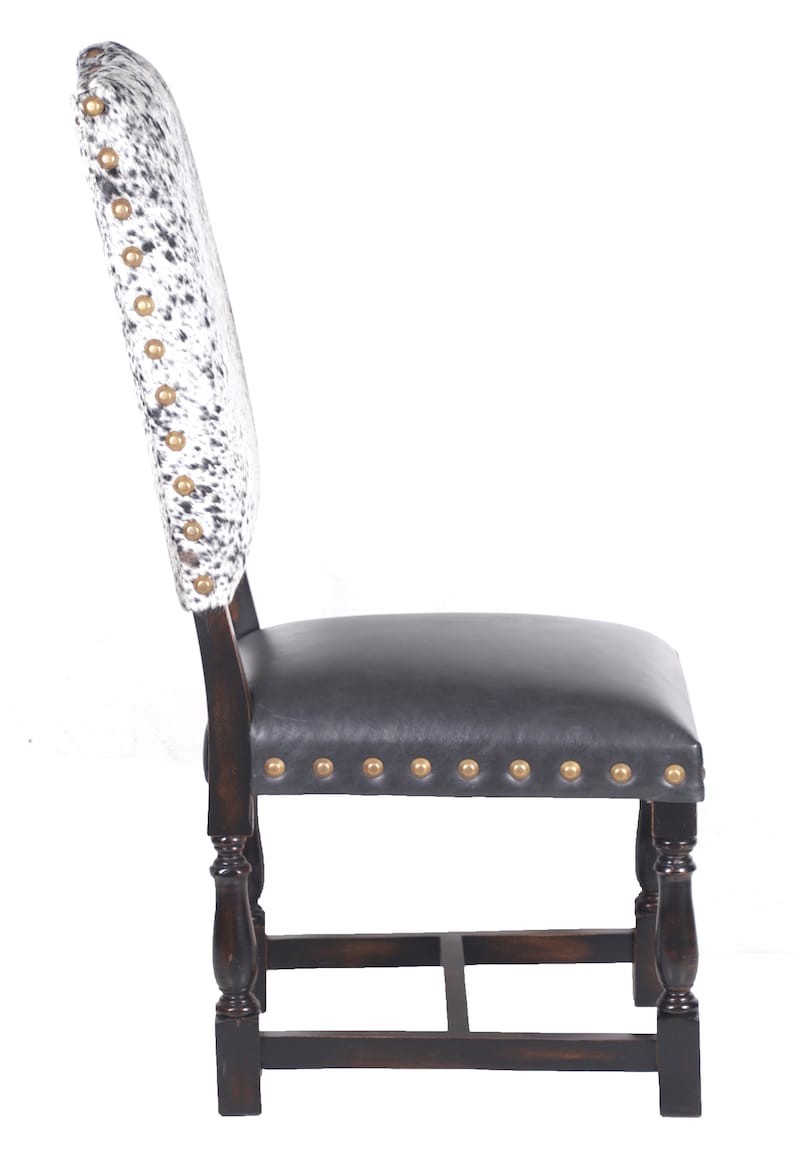 Colton Cowhide Chair + Western + Lodge + Cowhide Dining Chair - Salt ...