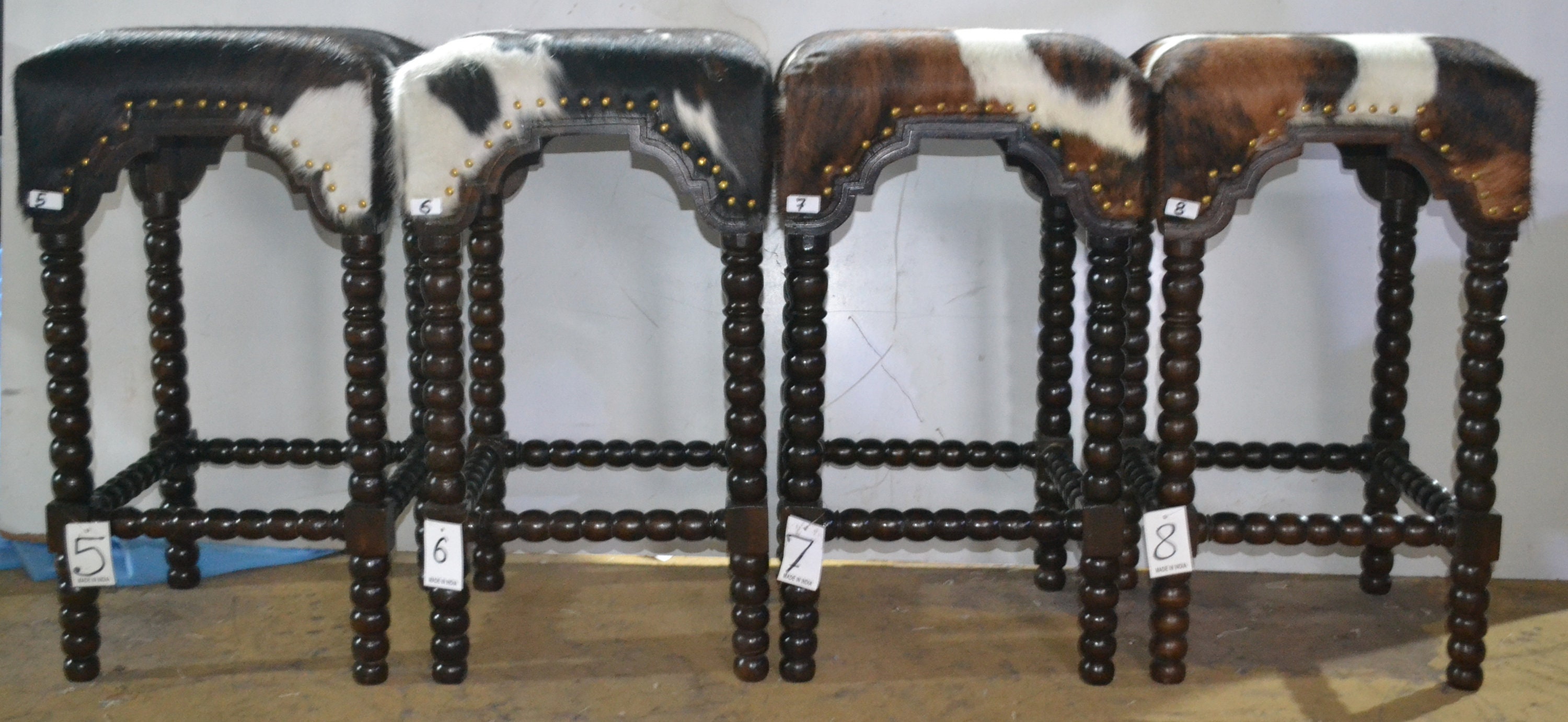 Bobbin Leg Cowhide Counter Stool Cowhide Counter Barstool - Etsy