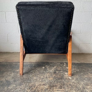 Mid Century Modern Cowhide Arm Chair - Black - Etsy