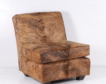 Modern Cowhide Lounge Chair Salt Pepper Black | Etsy