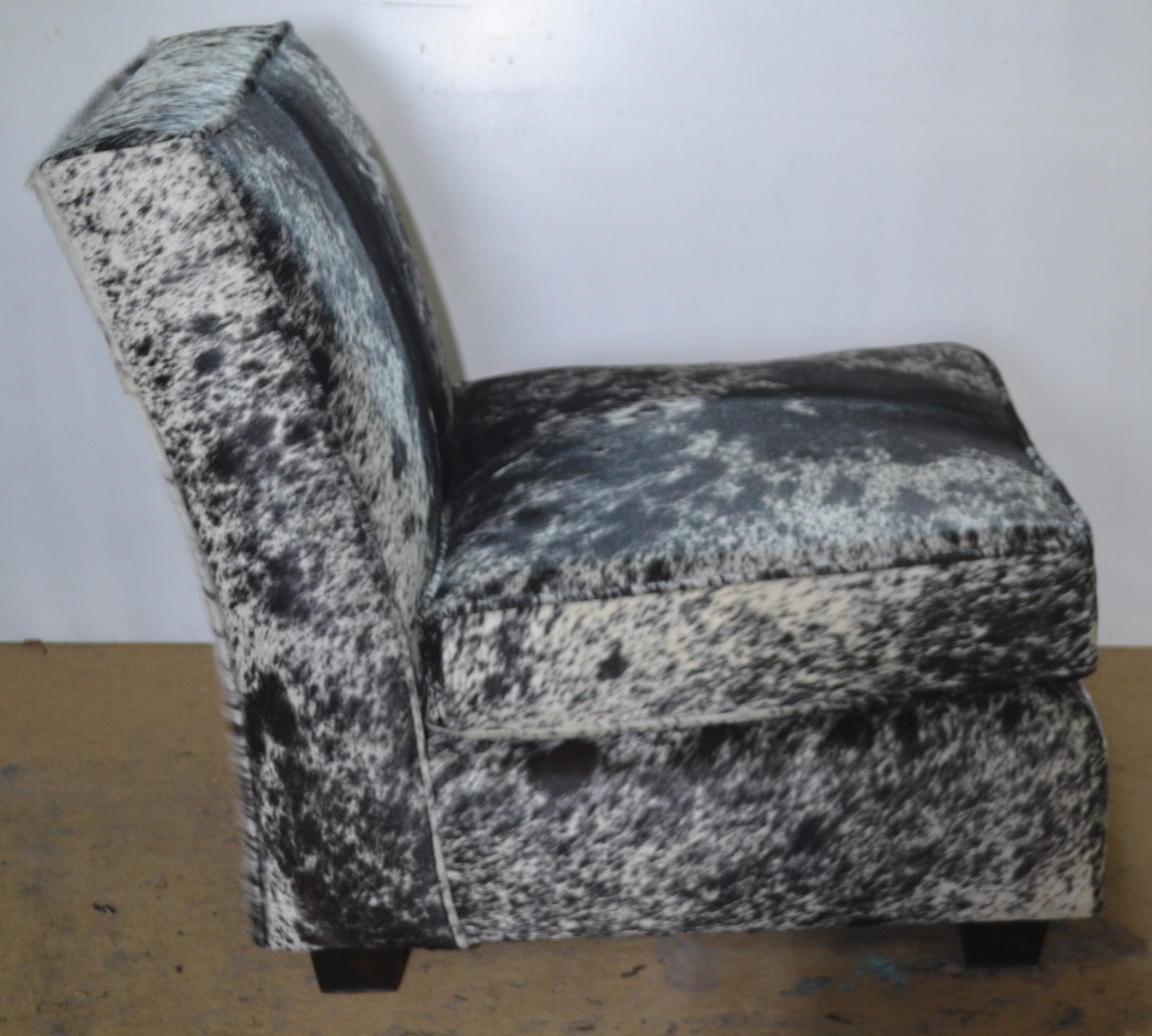 Modern Cowhide Lounge Chair Salt Pepper Black - Etsy
