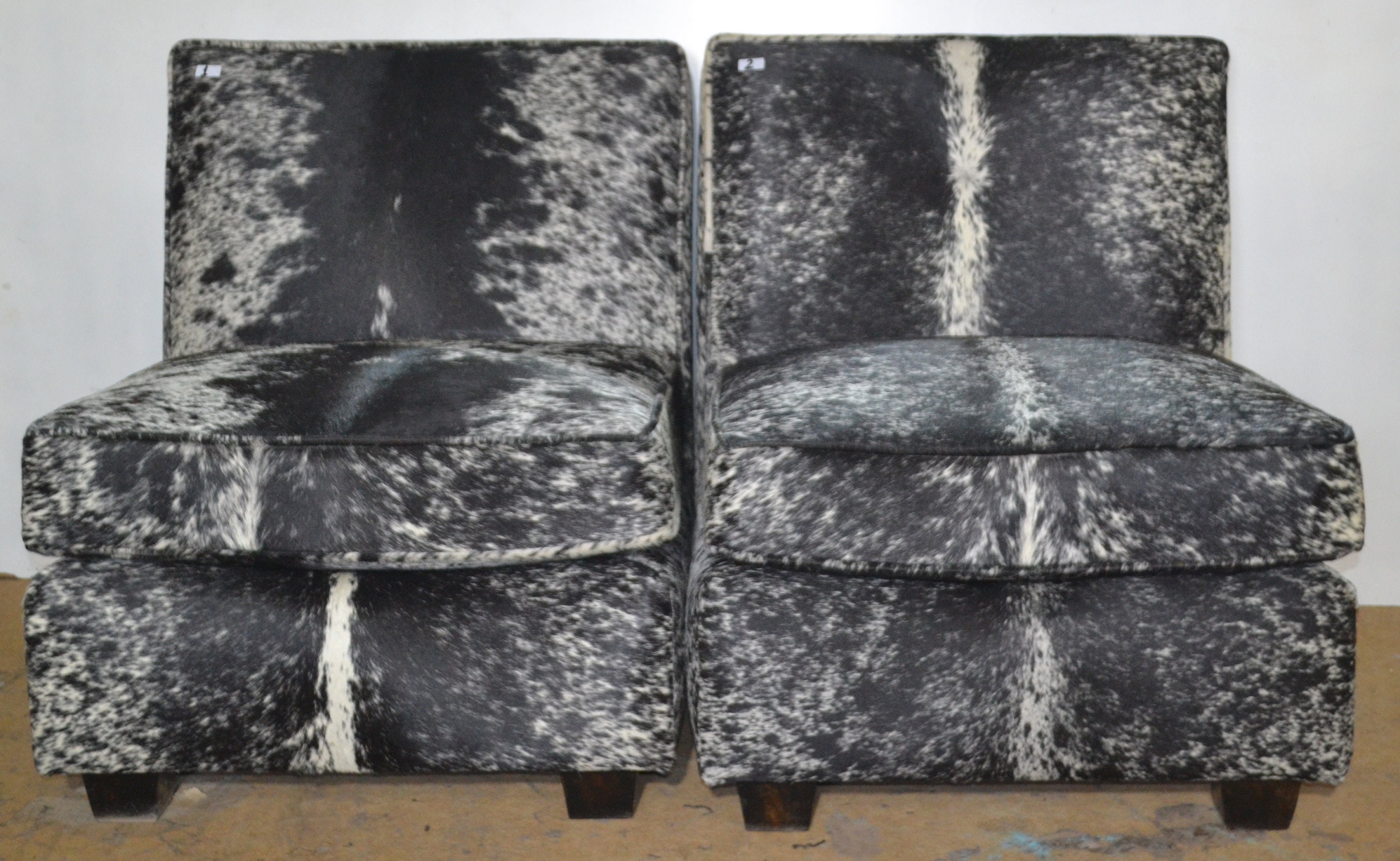 Modern Cowhide Lounge Chair Salt Pepper Black - Etsy