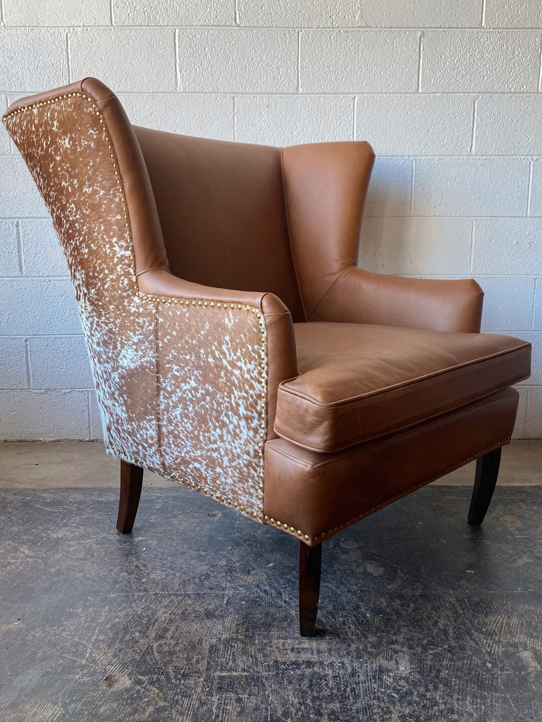 Westland Wingback - Salt + Pepper Brown - Camel Leather - Etsy