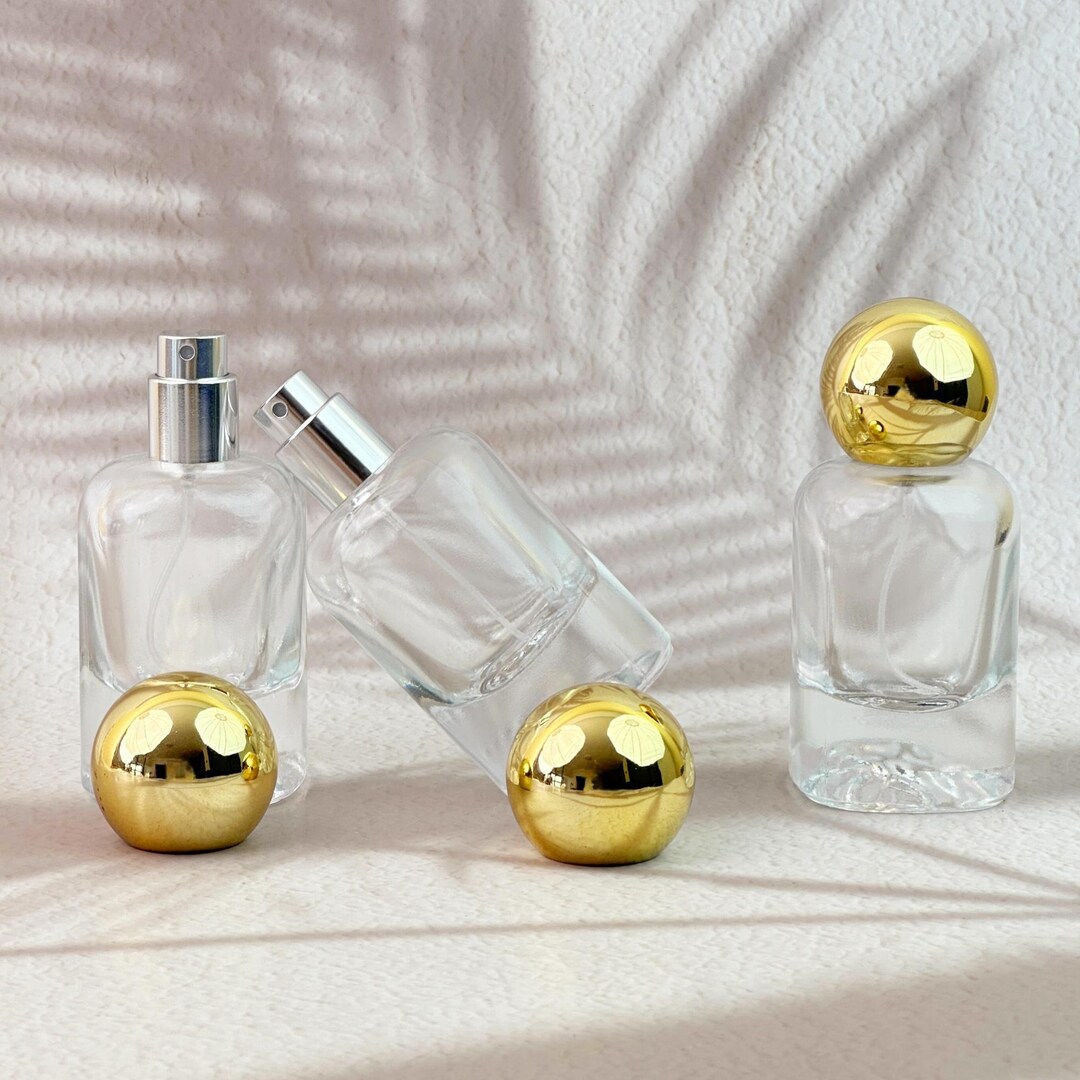 30ml Clear Glass Perfume Spray Bottle With Gold Ball Cap, Minimalist ...
