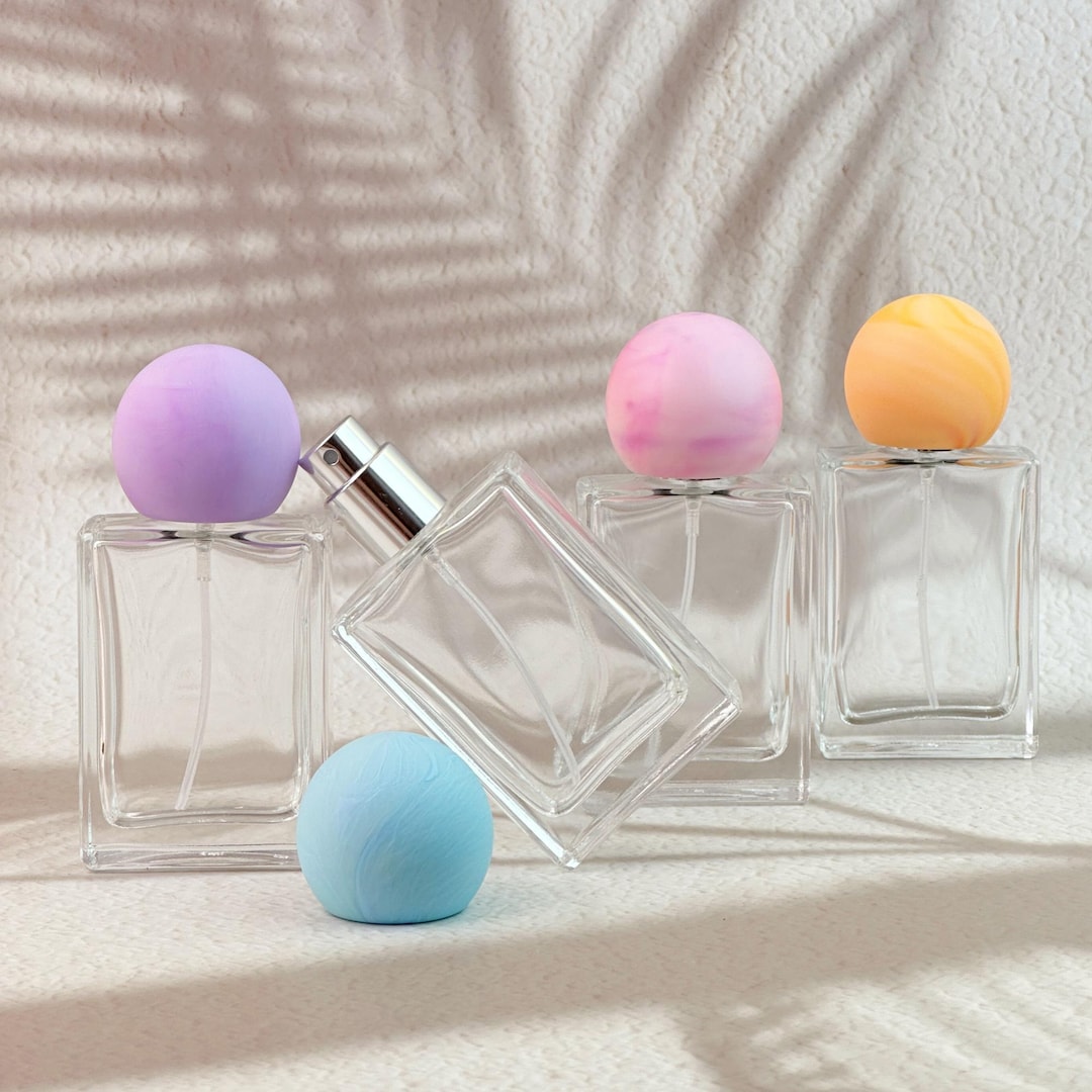 30ml Clear Glass Perfume Bottle With Colorful Ball Cap, Refillable ...