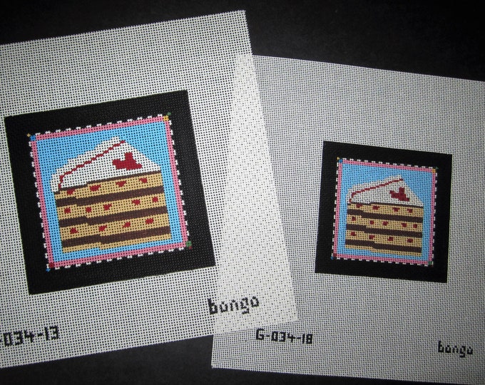 LAYERED CAKE PIECE Hand Painted Needlepoint Canvas Choice 13 Ct or 18 ...
