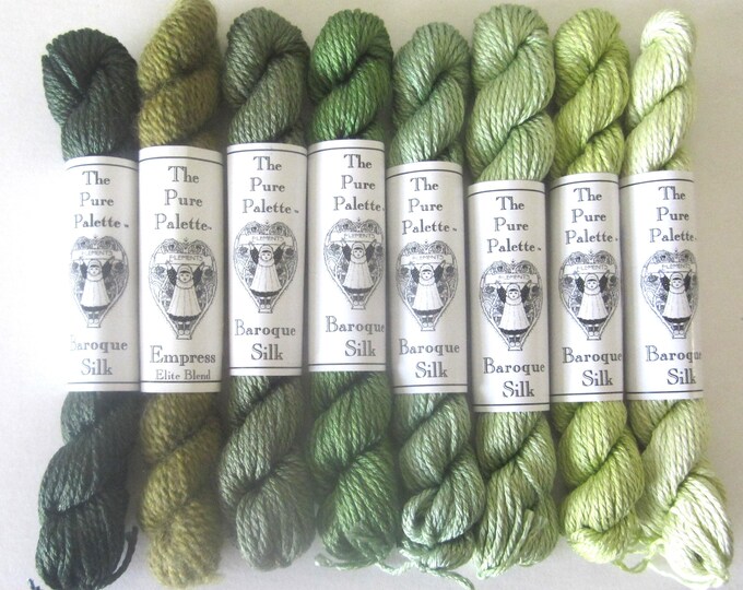 8 Green Hues BAROQUE SILK & EMPRESS Elite Blend by the Pure Palette - Etsy