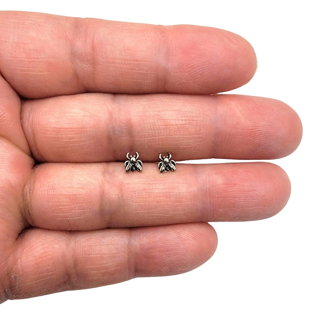 Fly .925 Sterling Silver VERY VERY TINY Earrings, Multiple Piercings ...