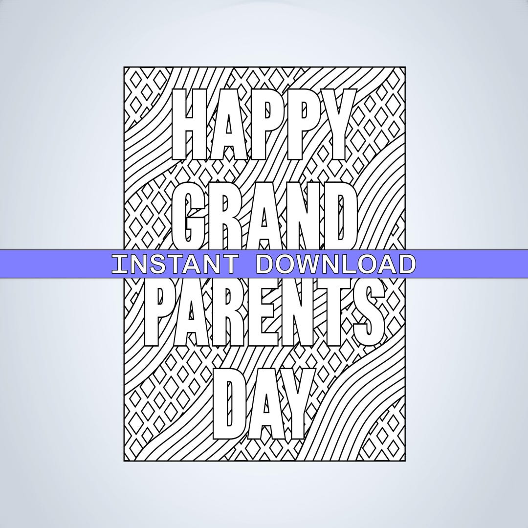 Happy Grandparents Day Coloring Card - Etsy