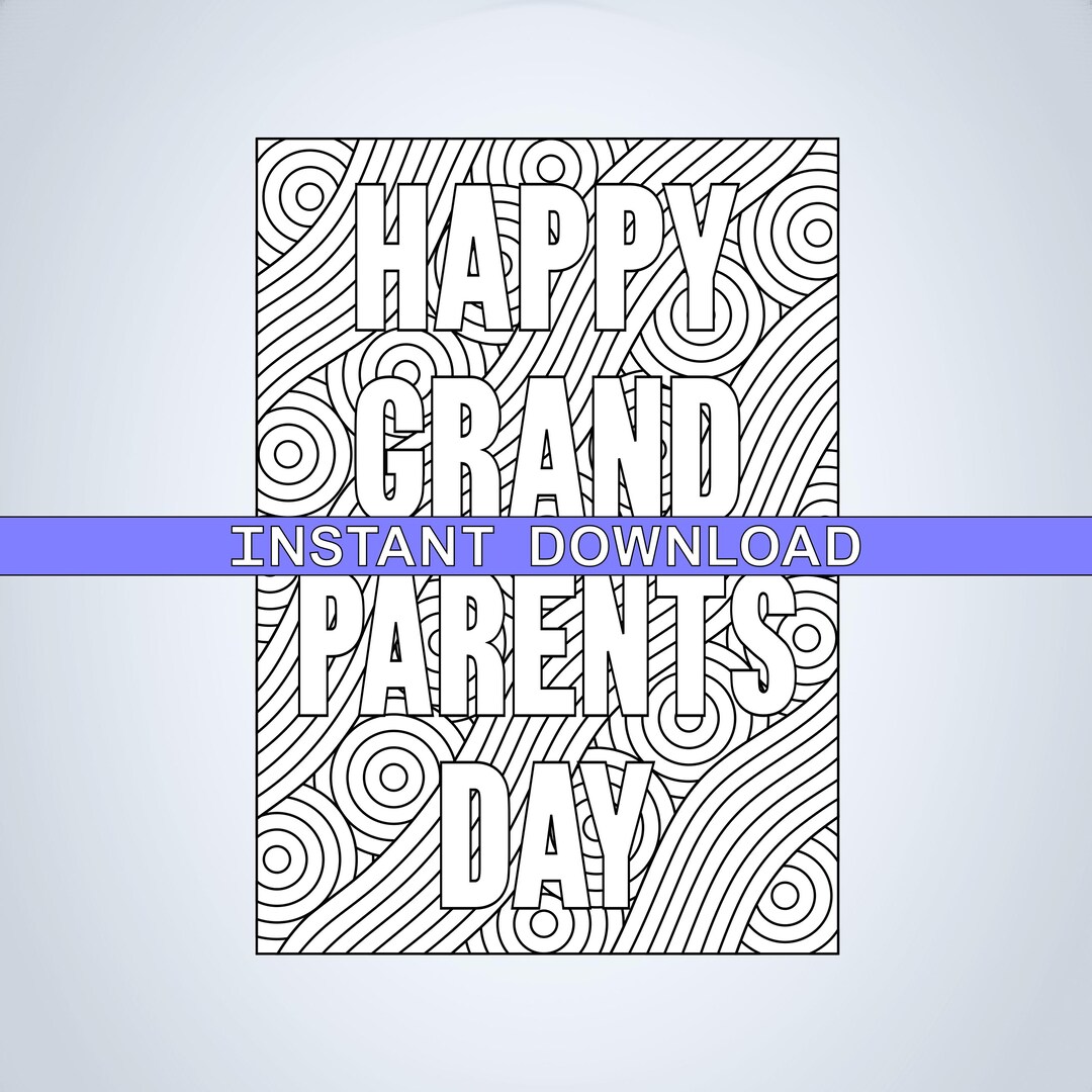 Happy Grandparents Day Coloring Card - Etsy