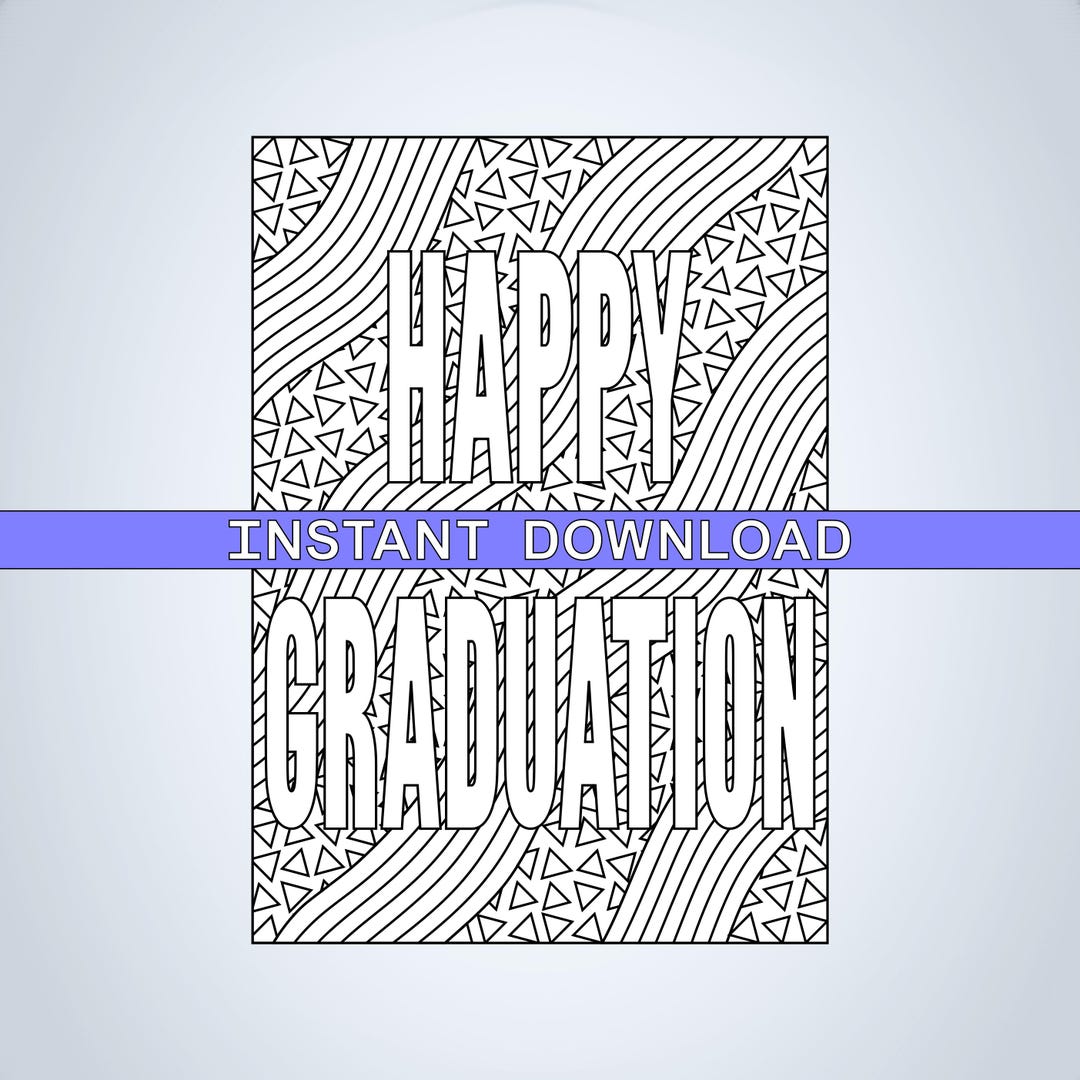 Happy Graduation Coloring Card - Etsy